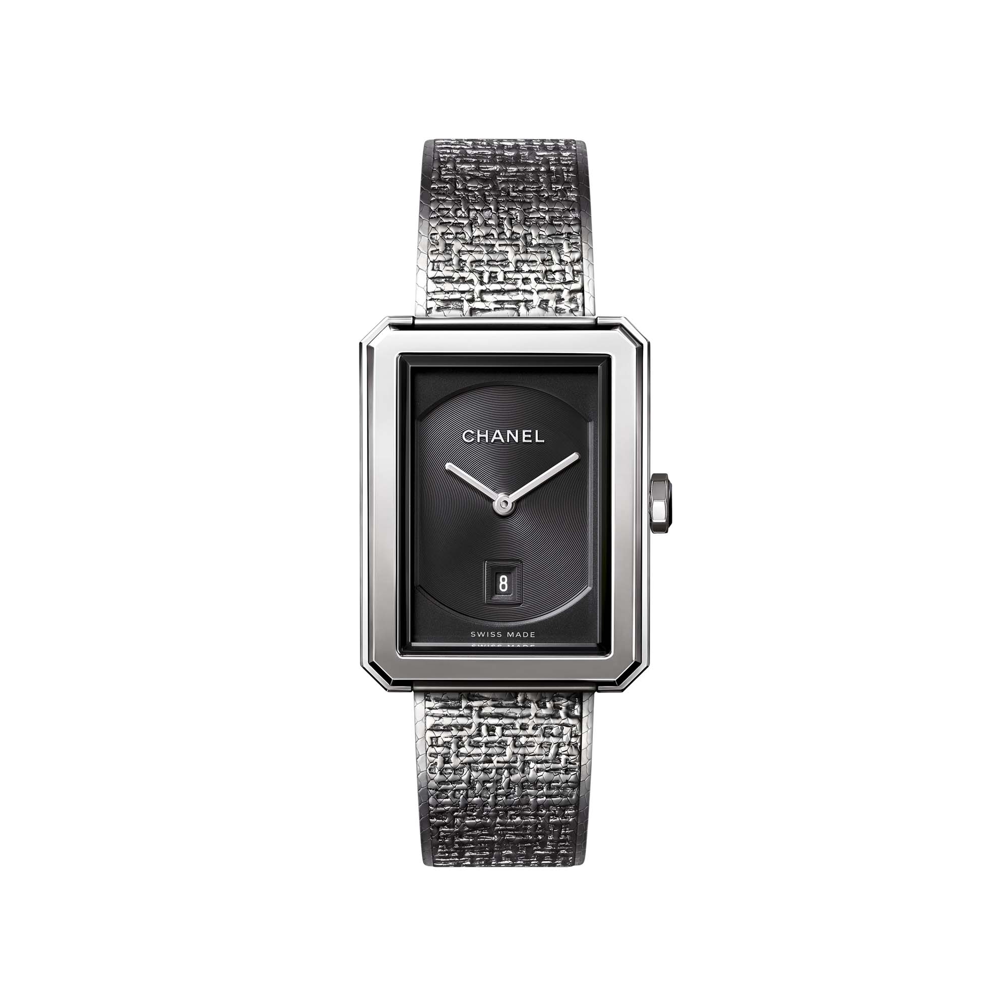 Chanel Boy Friend Tweed Medium Steel Watch